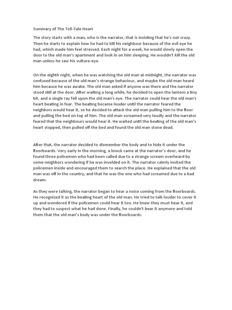 Summary of The Tell-Tale Heart | PDF