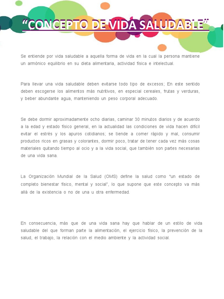 Concepto de Vida Saludable Leilany Ximena 1°e | PDF | Dieta ...