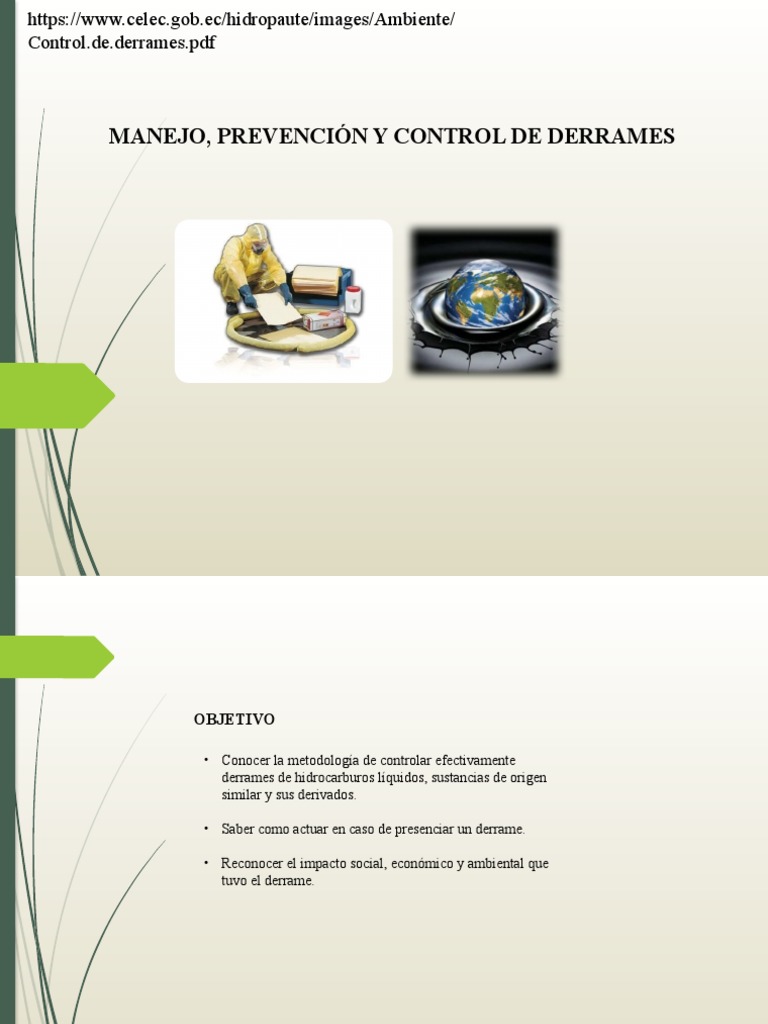 Manejo y Control de Derrames | PDF | Residuos | Contaminación