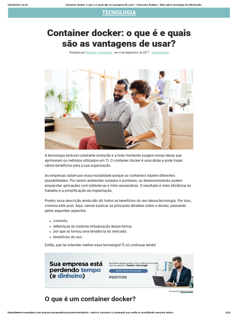 Container Docker - o Que É e Quais São As Vantagens de Usar - Panorama Positivo - Tudo Sobre ...