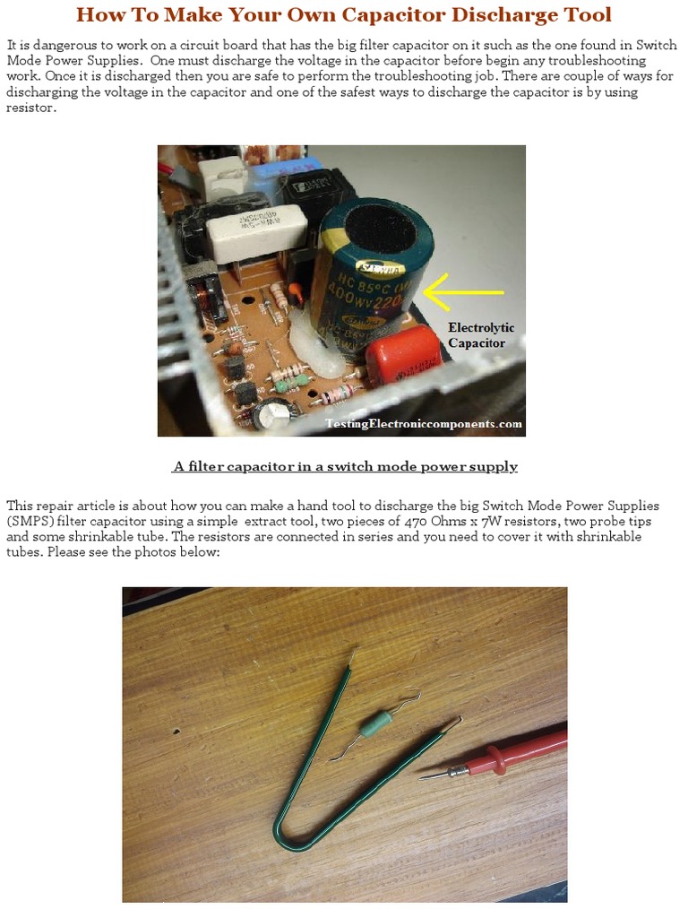 DIY Capacitor Discharge Tool Guide | PDF