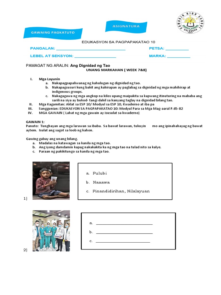 EsP10 Q1 Aralin 4 WK 7 8 | PDF