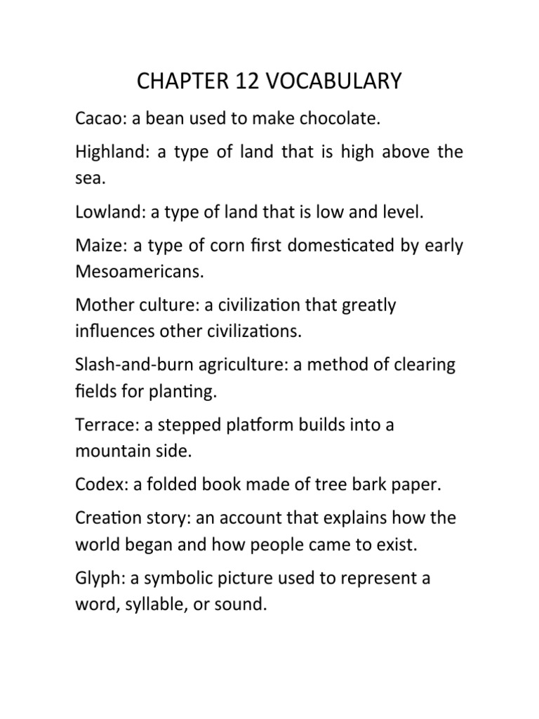 Chapter 12 Vocabulary | PDF