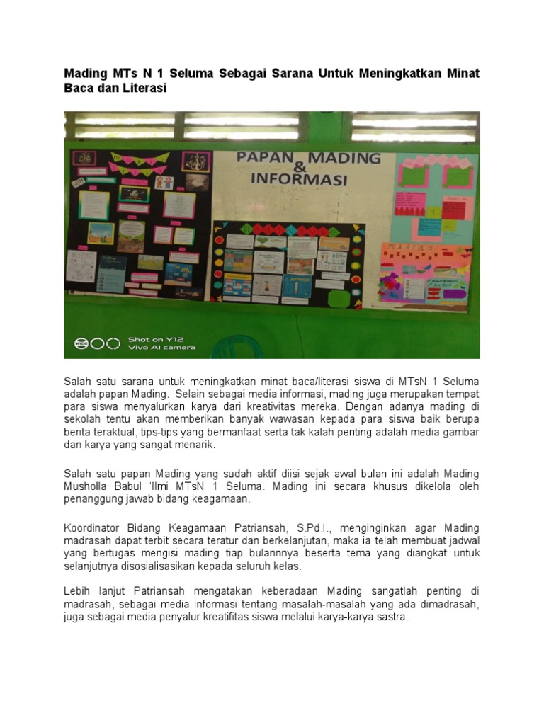 Mading Keagamaan di MTsN 1 Seluma | PDF