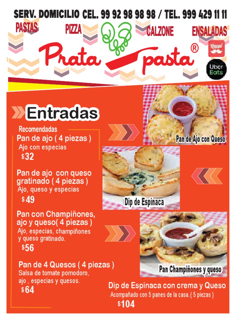 Prata Menu Web | PDF | ensalada | Pizza