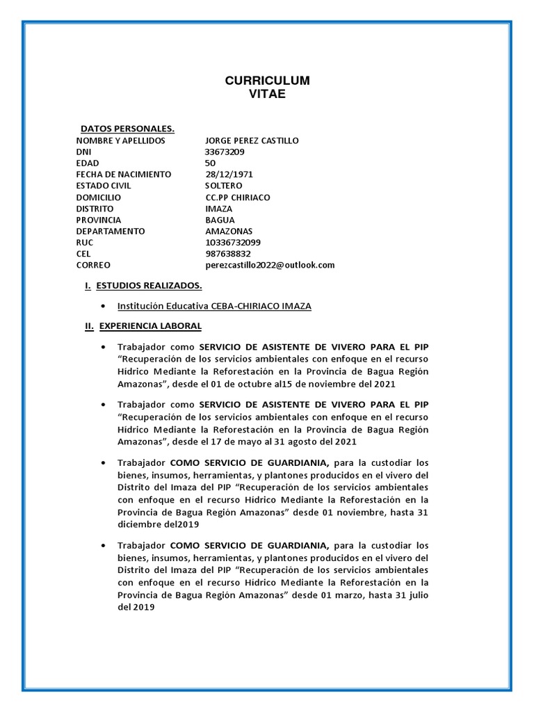 Jorge Cv. 2022 | PDF