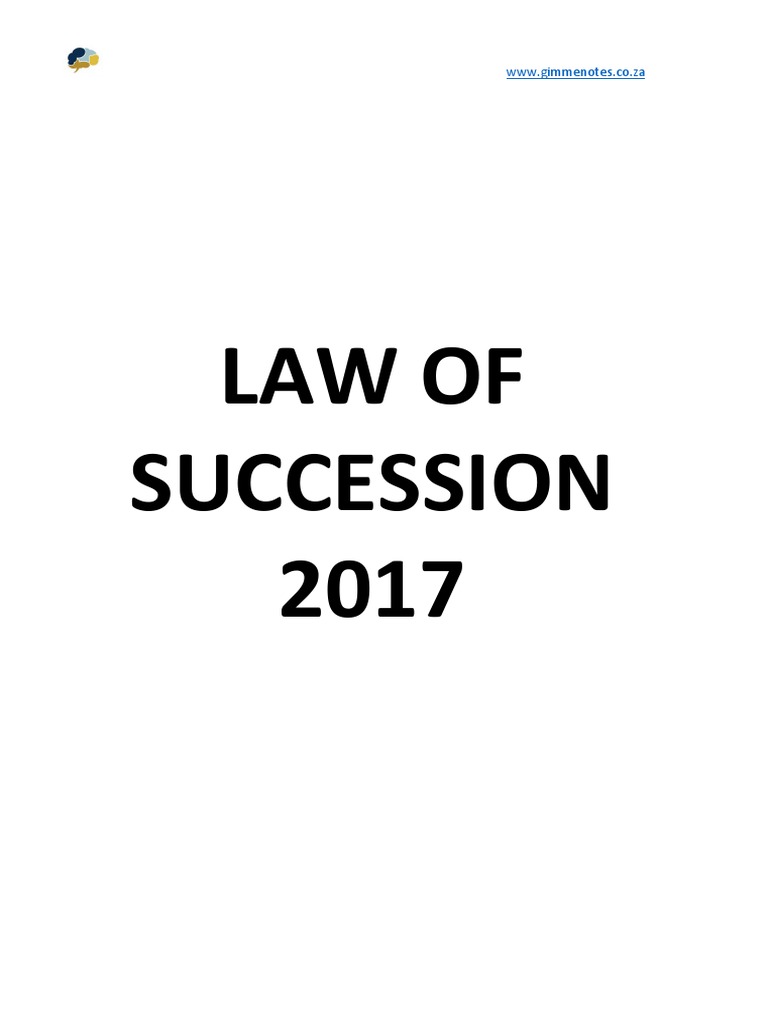 EXAM-PACK Law of Succession PVL | PDF | Will And Testament | Intestacy