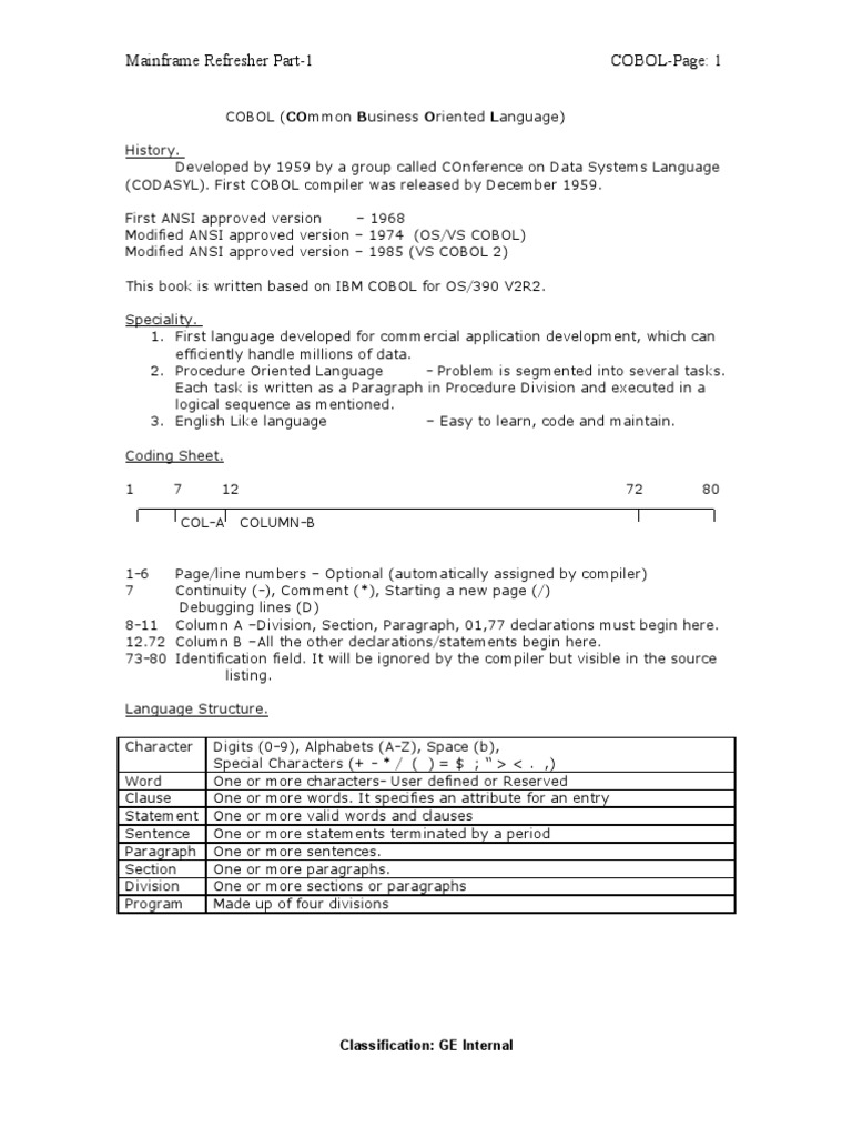 Cobol - Refresh Guide | PDF | Byte | Subroutine