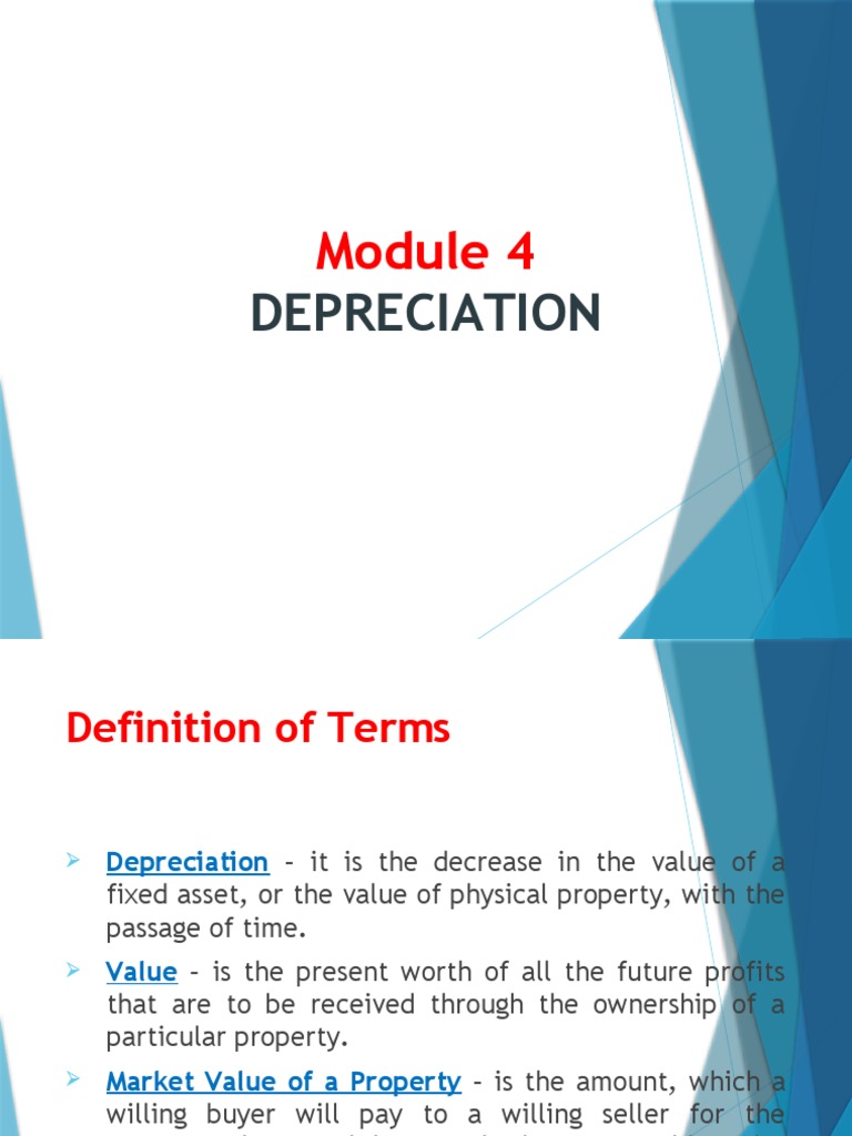 Engineering Economy Module 4 | PDF | Depreciation | Book Value