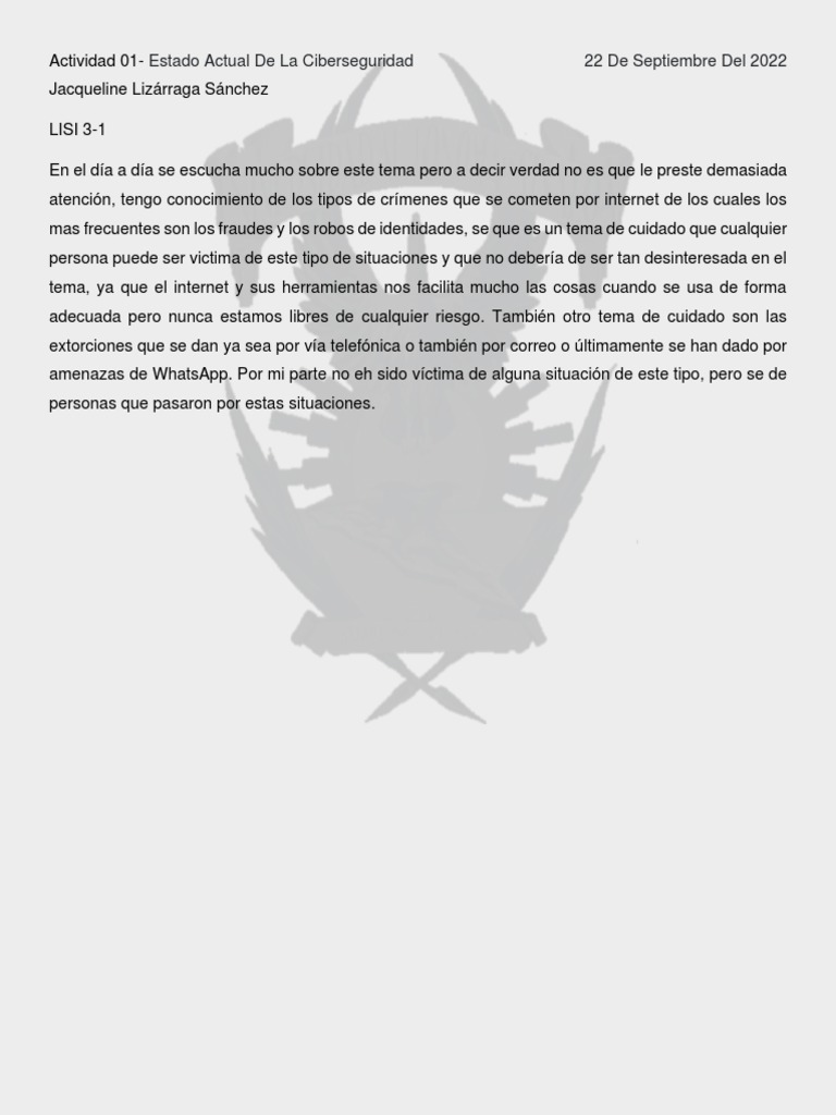 Actividad 01 - LSJ | PDF | Ciencias sociales | Informática