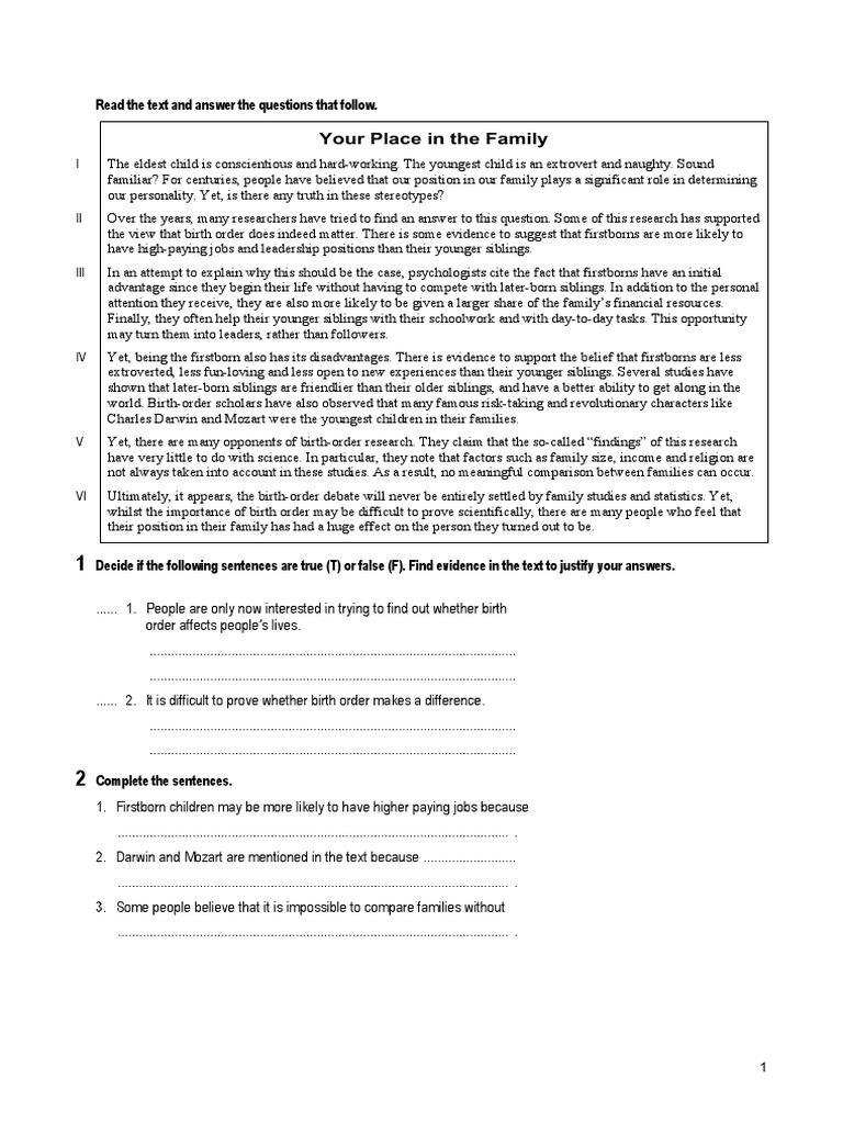Reading 1 | PDF | Sibling | Behavioural Sciences