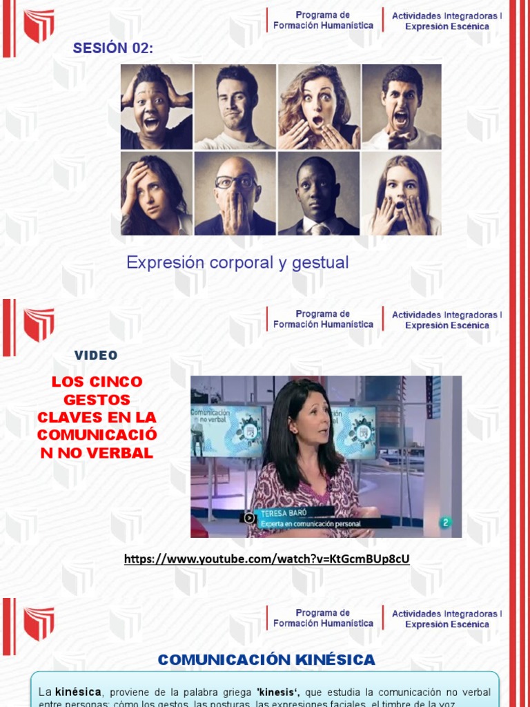 Sesión #2-Expresión Corporal y Gestual | PDF | Comunicación no verbal | Comunicación