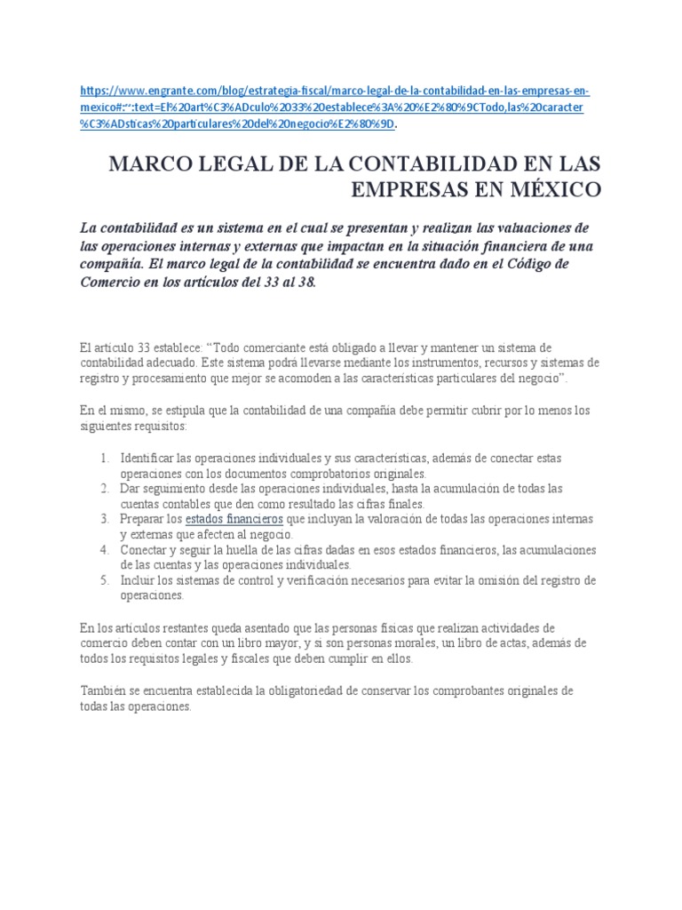 Maco Legal Contable Mex | PDF | Contabilidad | normas internacionales ...