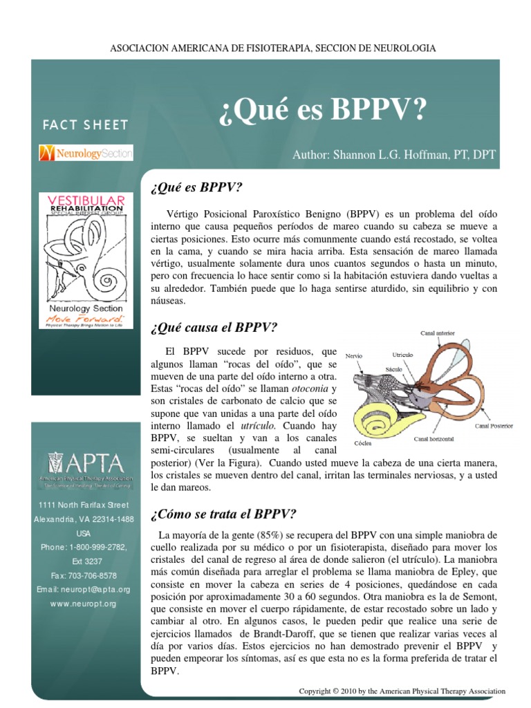 What Is BPPV Spanish | PDF | Otorrinolaringología | Neurología
