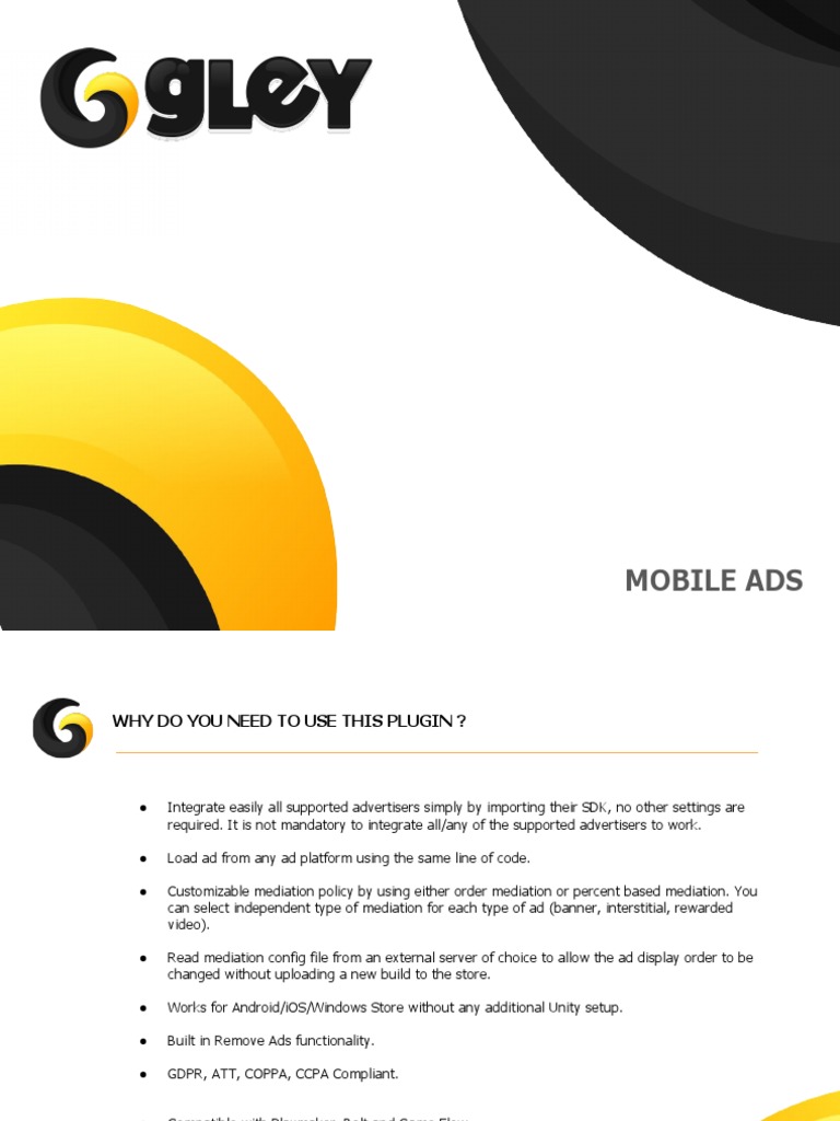 Gley Mobile Ads Integration Guide | PDF | Ios | Software Development Kit