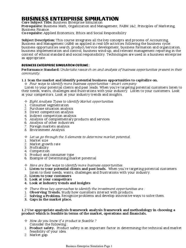 Business Enterprise Simulation | PDF | Marketing | Marketing Strategy
