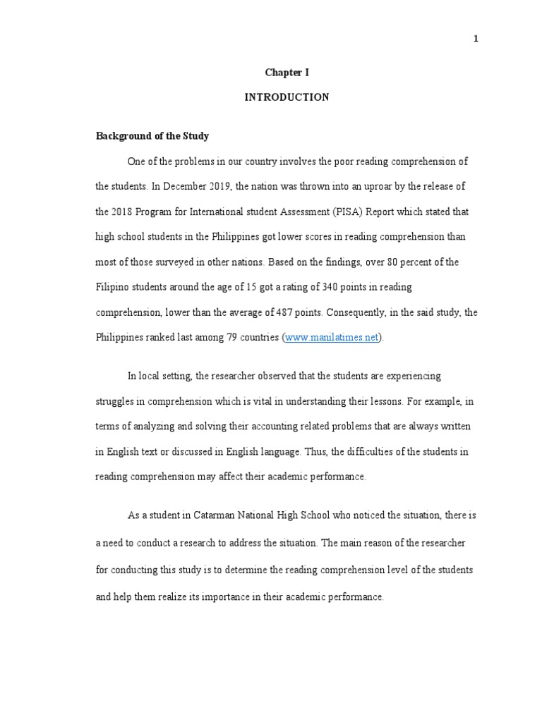 Reading Comprehension Levels and Academic Performance Research Paper ...