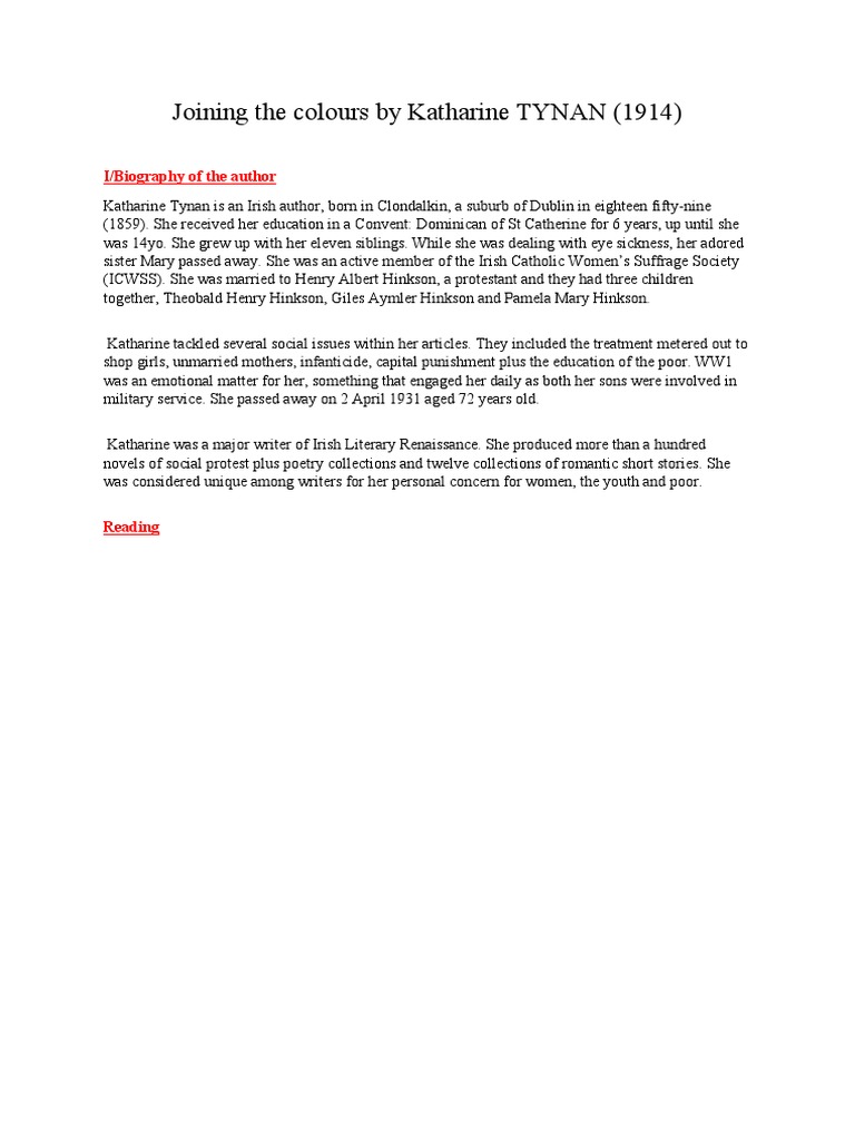 Joining The Coulours Poem | PDF | Poetry | Rhyme