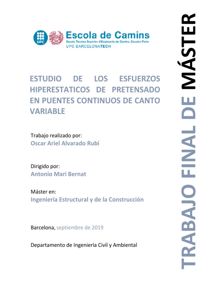 Estudio de Los Esfuerzos Hiperestaticos de Pretensado en Puentes ...