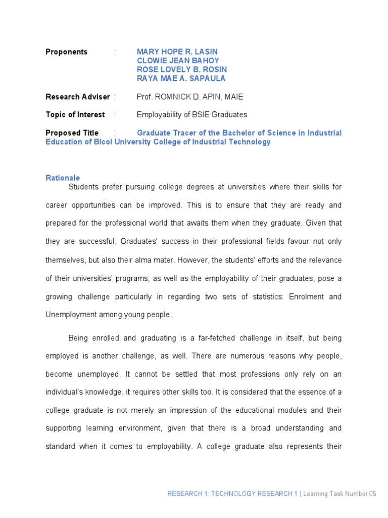 Graduate Tracer Study for BSIE Program | PDF | Human Capital | Labour ...