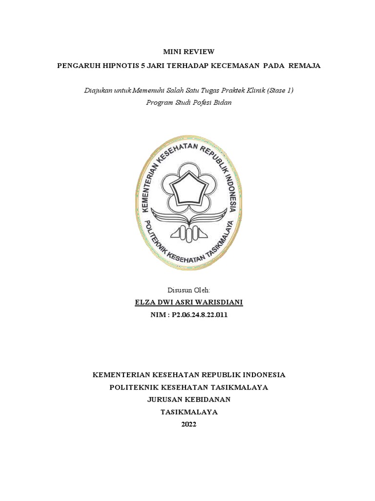 Hipnotis Lima Jari Reduksi Kecemasan Remaja | PDF