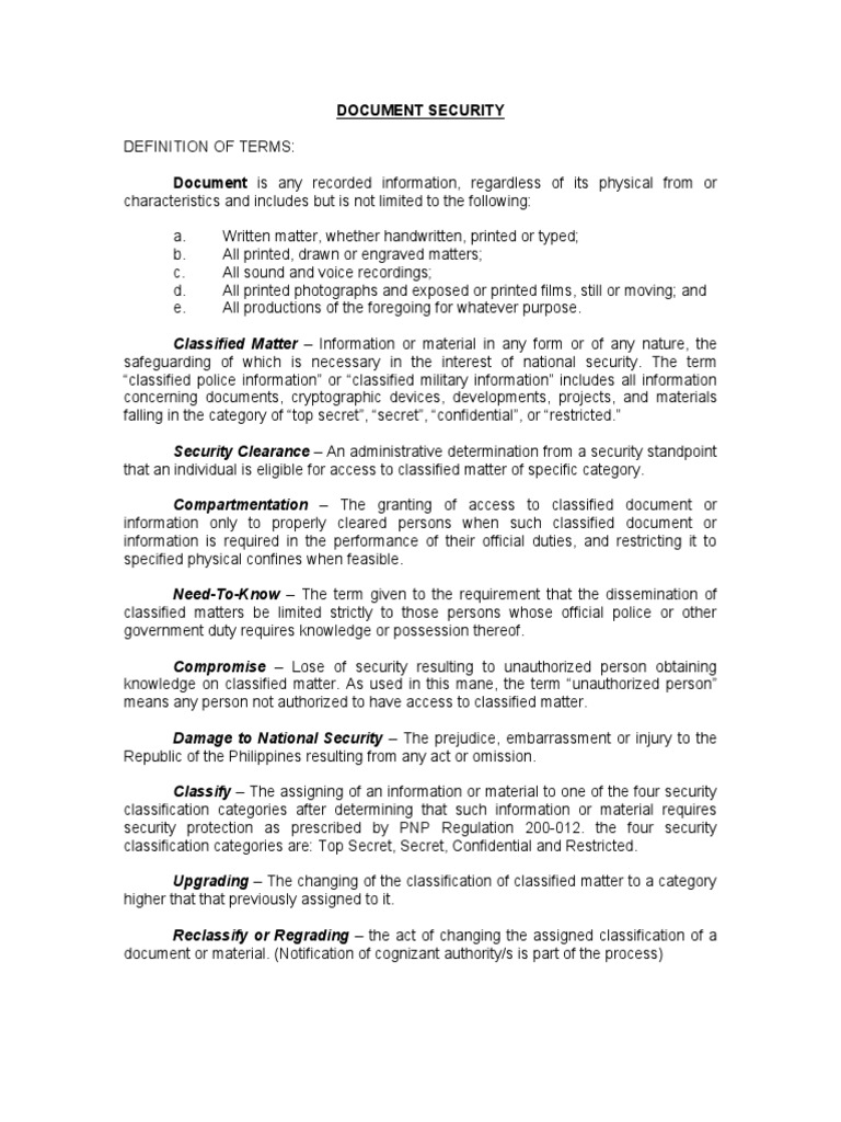 Document Security | PDF | Classified Information | Classified ...