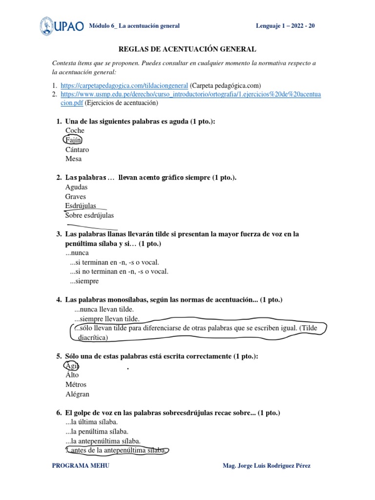 Práctica+ortográfica Módulo+6 | PDF | Fonética | Comunicación humana