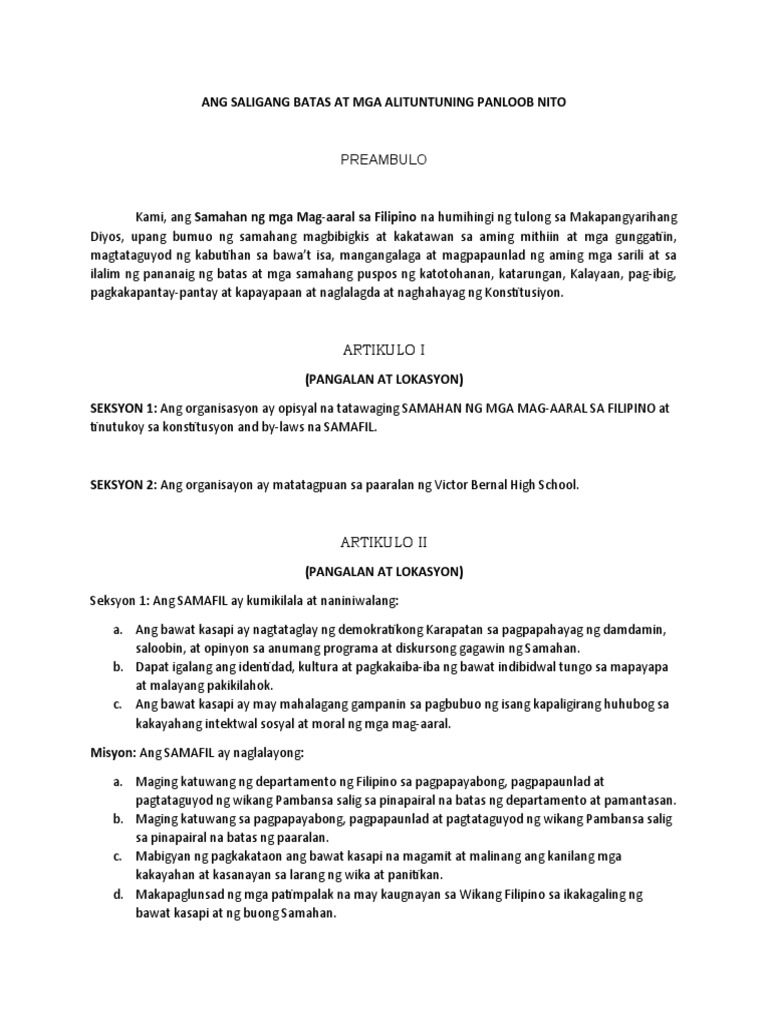 Ang Saligang Batas at Mga Alituntuning Panloob Nito | PDF