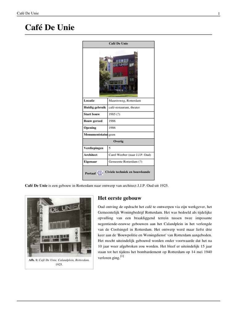 Café de Unie | PDF