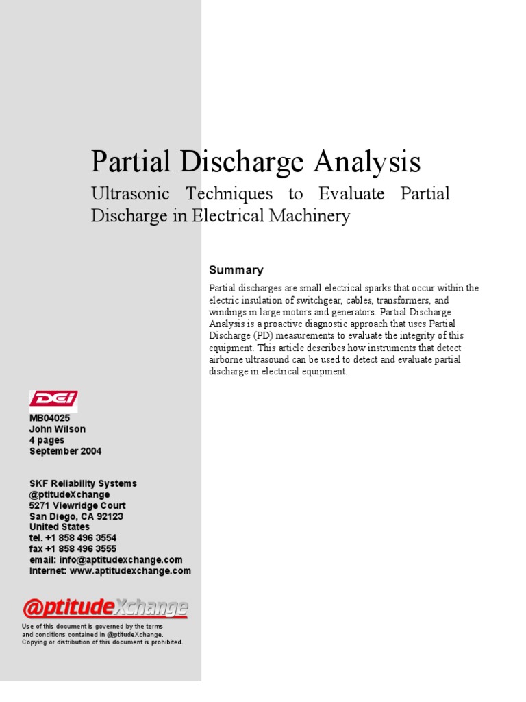 Partial Discharge | PDF | Ultrasound | Sound
