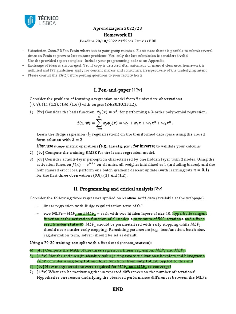 03 Homework 2022 | PDF | Regression Analysis | Linear Regression