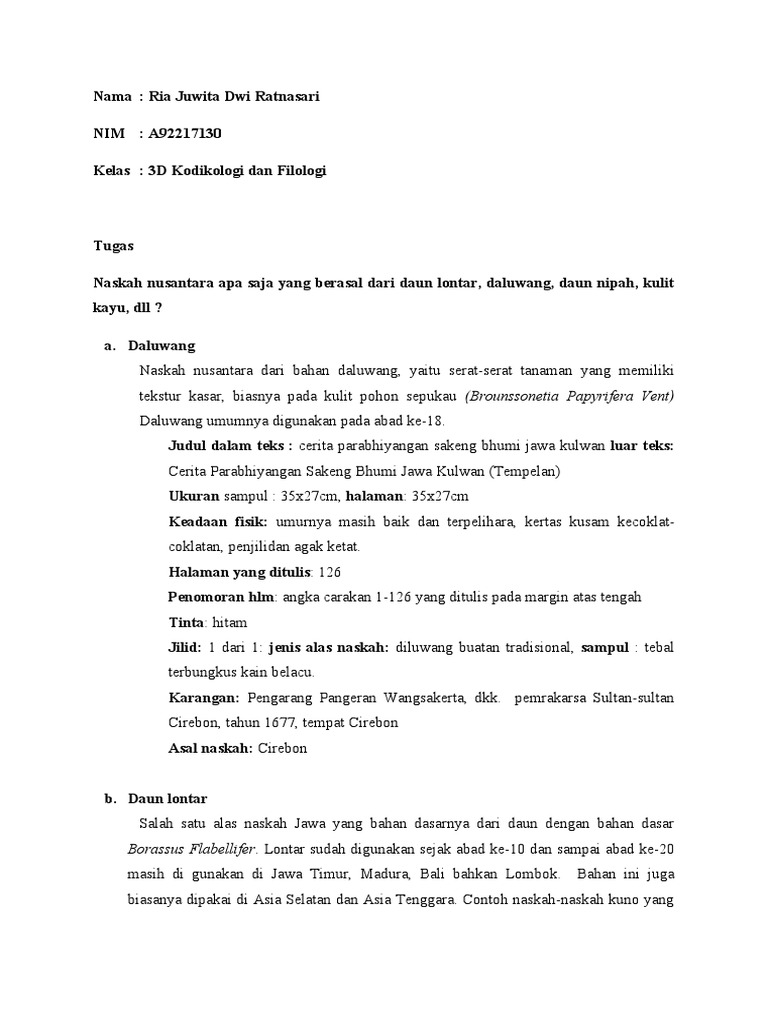 Filologi (Naskah) | PDF