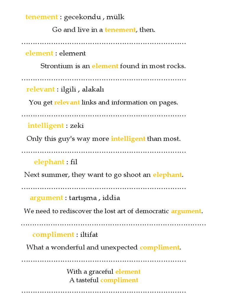 Tenement Element Relevant Intelligent Elephant Argument | PDF