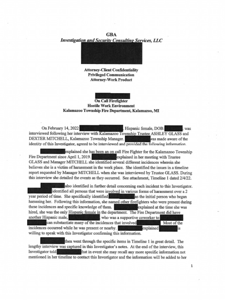 Kalamazoo Township Fire Department - Redacted Document | PDF