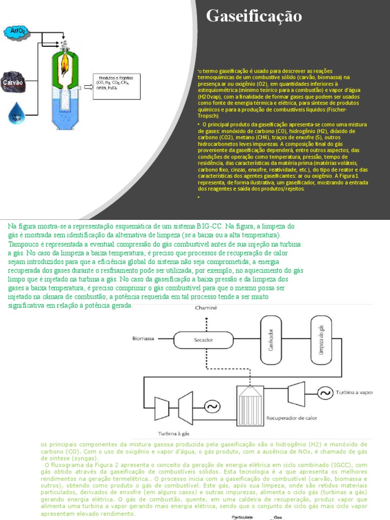 Gaseificação: Processo e Aplicações Energéticas | PDF | Combustão | Gás ...