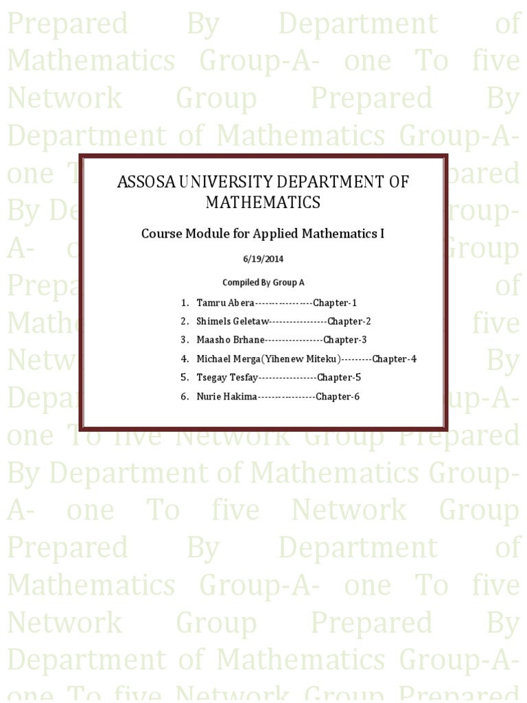 Asosa Math | PDF | Matrix (Mathematics) | Integral