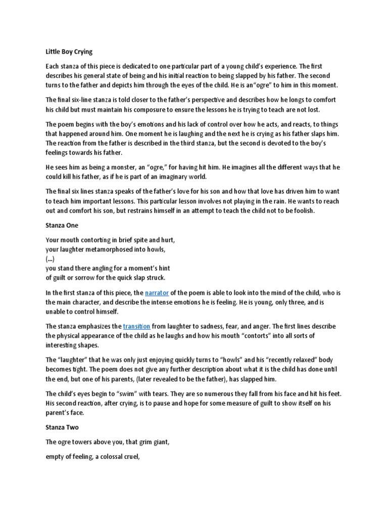 Little Boy Crying | PDF | Anger | Laughter