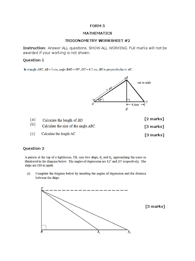 Trigonometry Practice | PDF