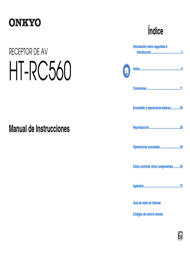 Manual Onkyo HT-RC560 Espanol | PDF | Altoparlante | Hdmi