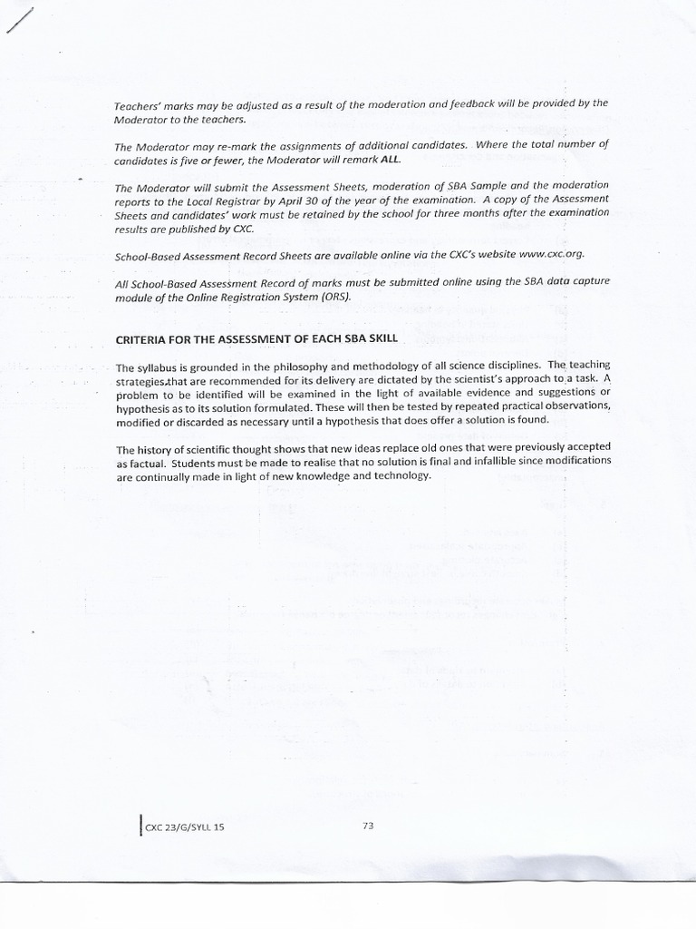 Integrated Science SBA Info | PDF