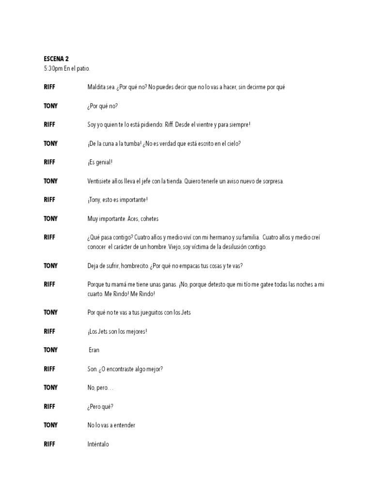 Escenas West Side Story | PDF