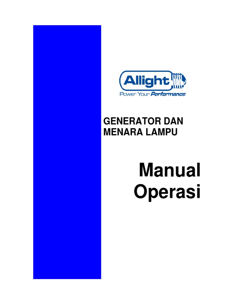 Allight Generator and Lighting Tower Operation Manual - Bahasa | PDF