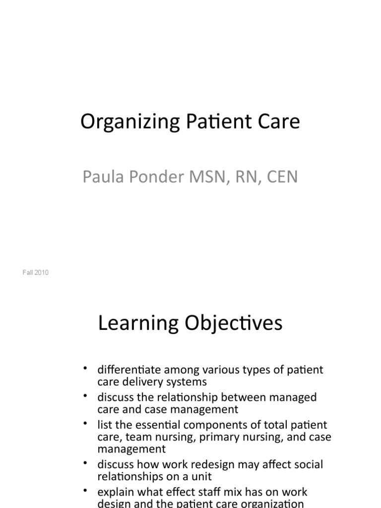 Organizing Patient Care | PDF | Nursing | Service Industries