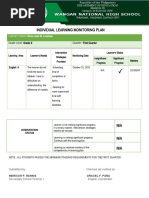 Editable Template Individual Learning Monitoring Plan | PDF