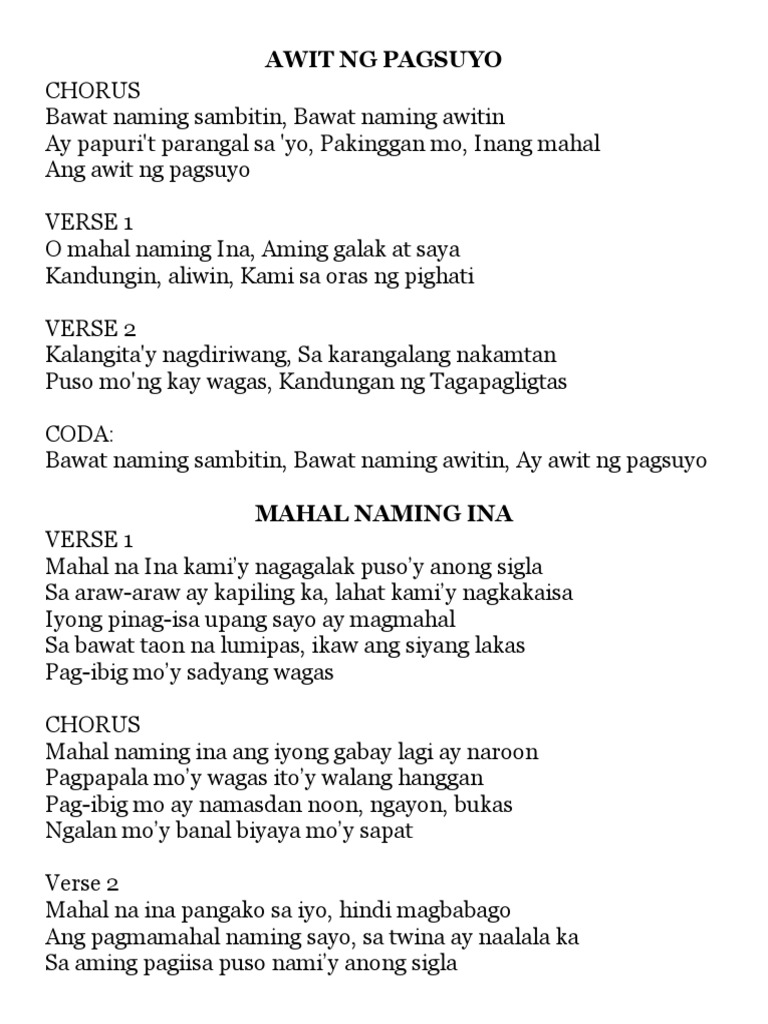 Awit NG Pagsuyo | PDF