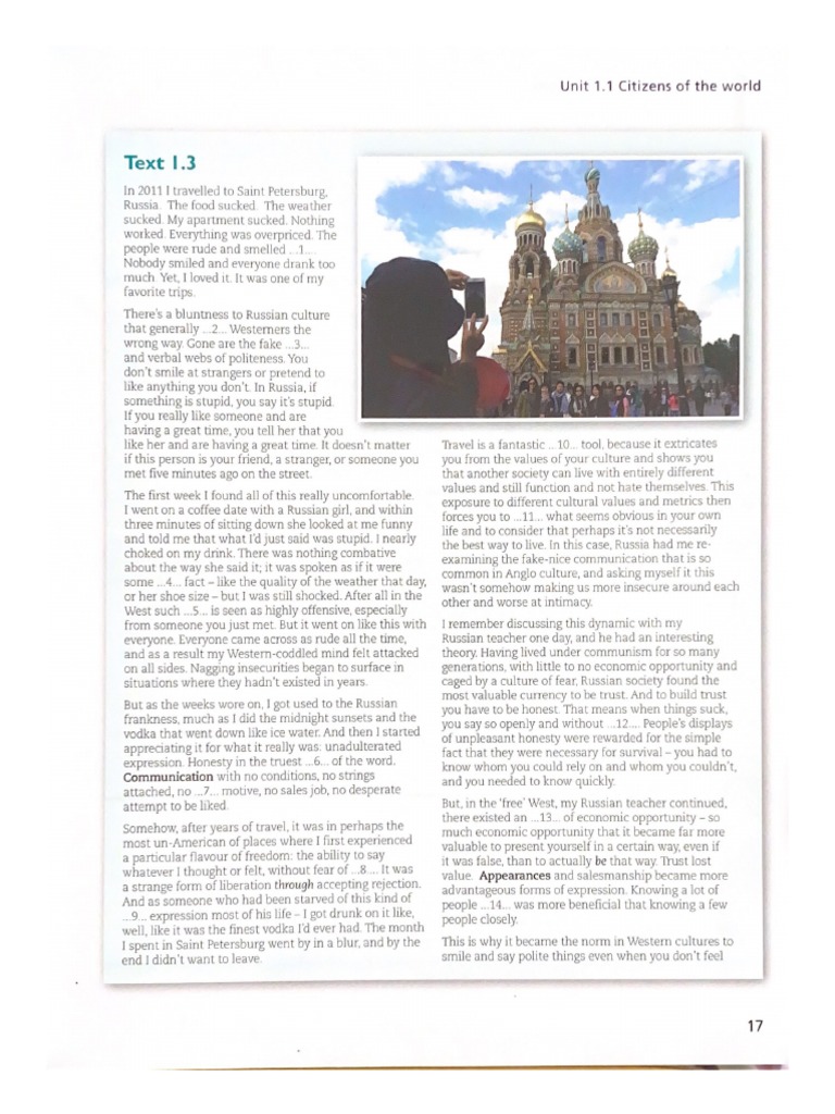 Unit 1.1 Citizens of The World | PDF