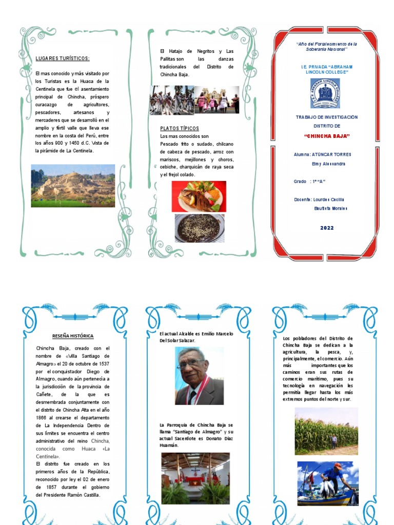 Triptico Chincha Baja | PDF