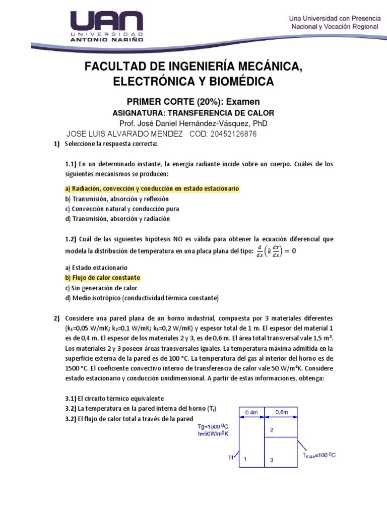 TransCAL Examen SegundoCorte | PDF | Conduccion termica | Convección