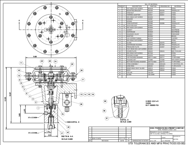 STD Tolerances and MFG Practices Es-002: Drawing No. Order | PDF ...