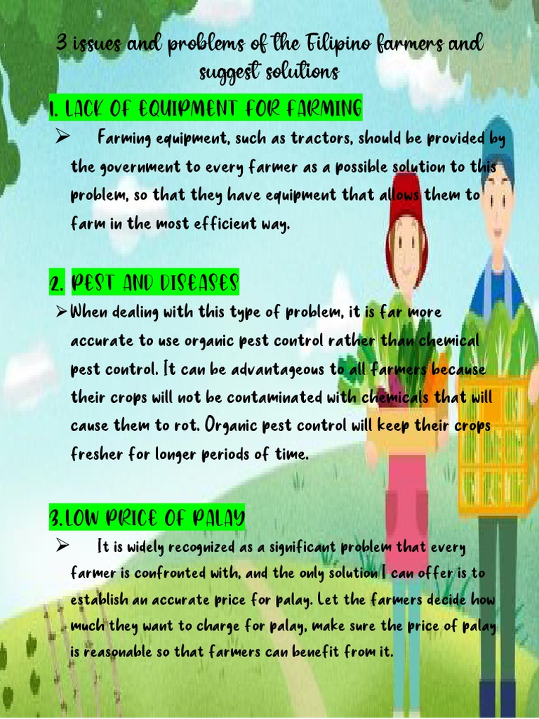 3 Issues and Problems of The Filipino Farmers and Suggest Solutions ...